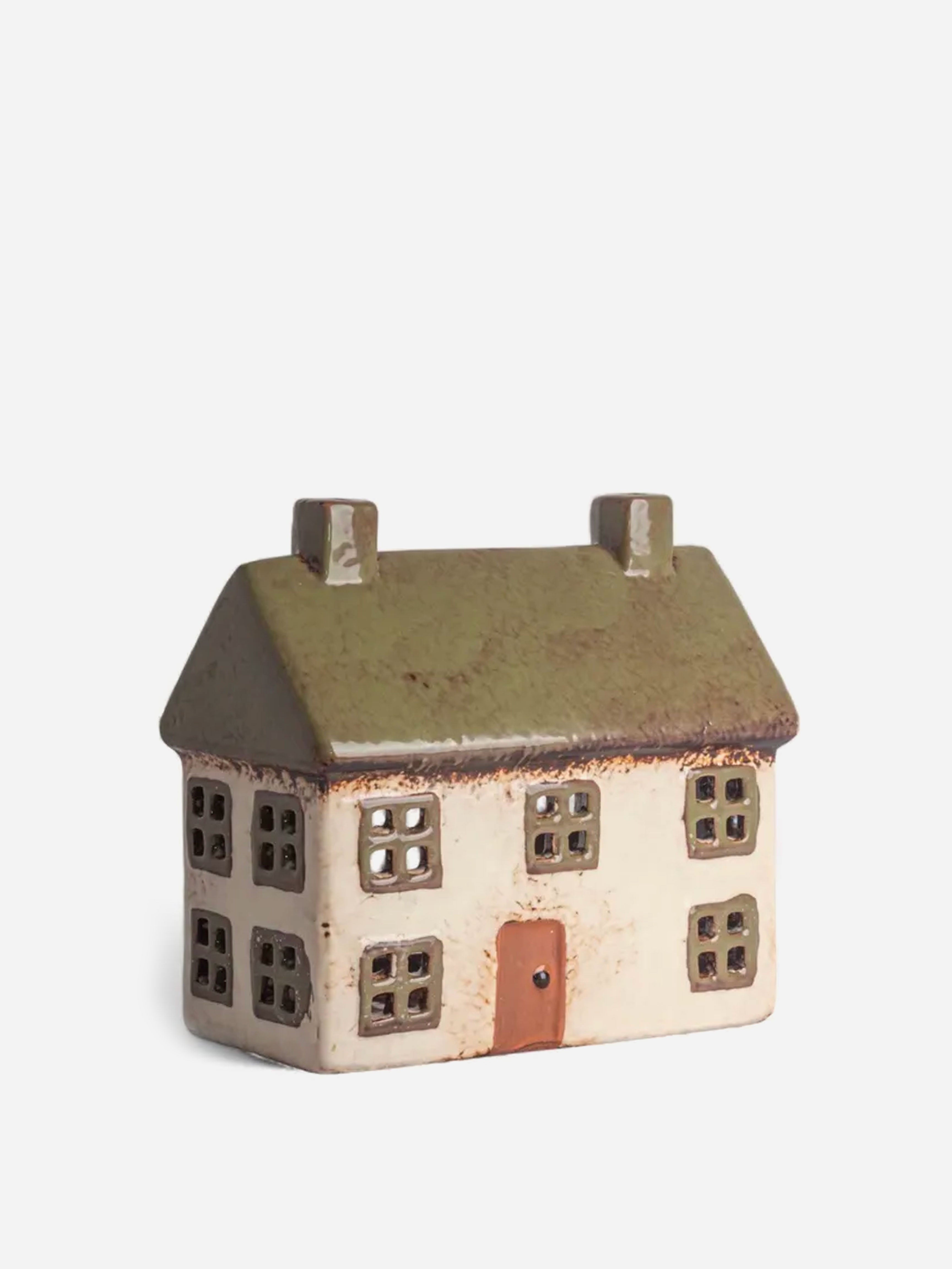 Alsace Olive Green Tea Light Cottage