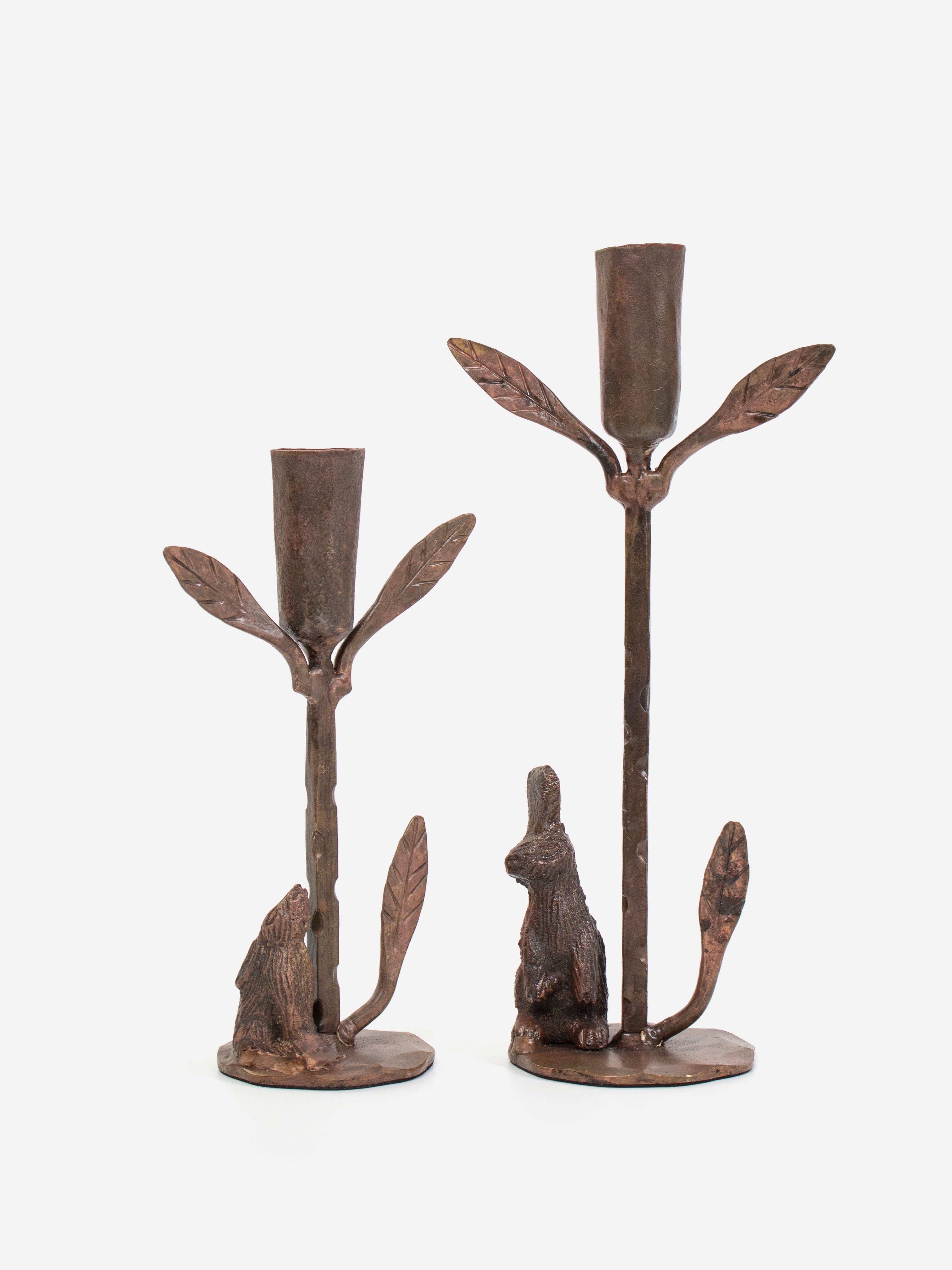 Rabbit & Leaf Candle Holder